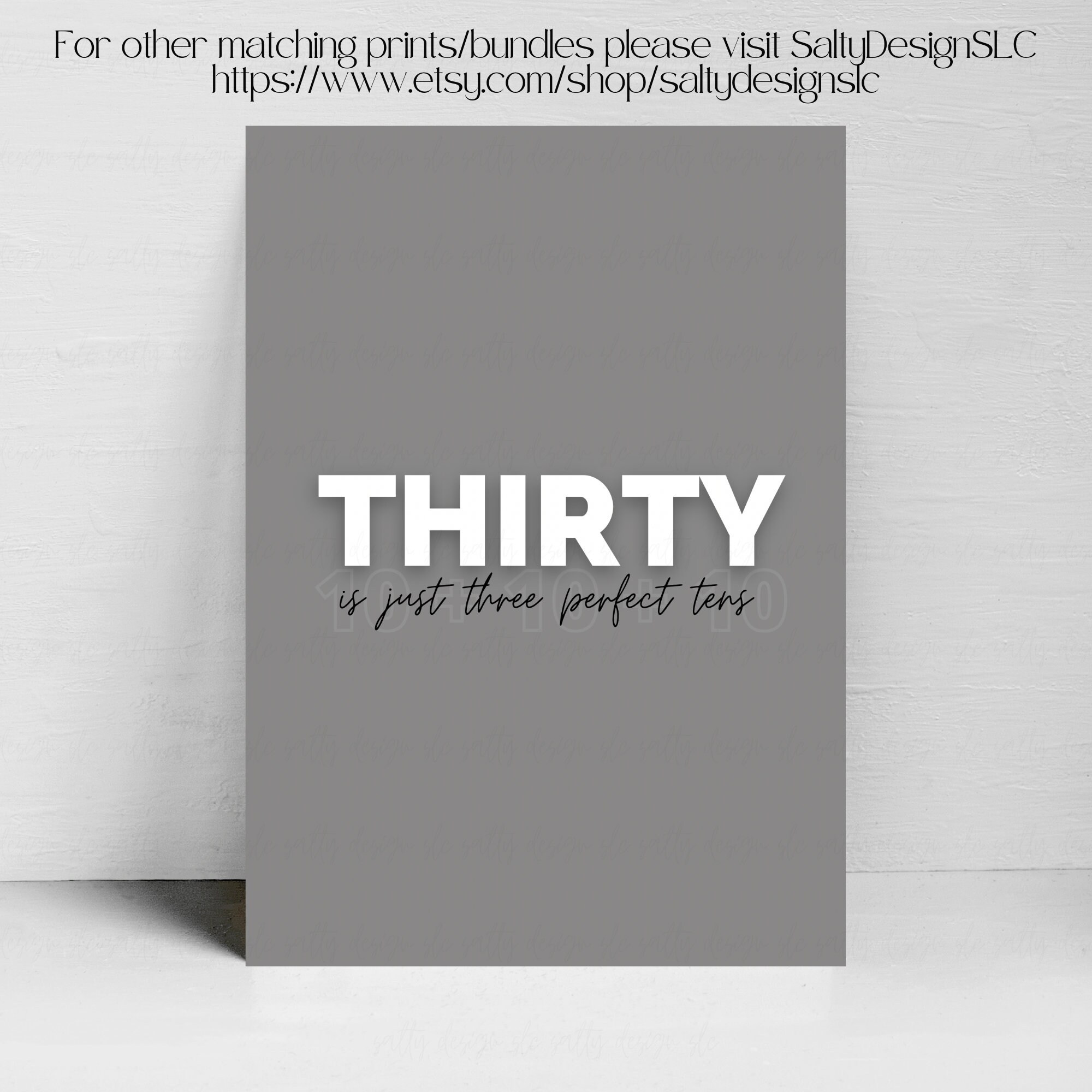 30th Birthday PRINTABLE, Dirty Thirty Party Sign, Minimalist 30th ...