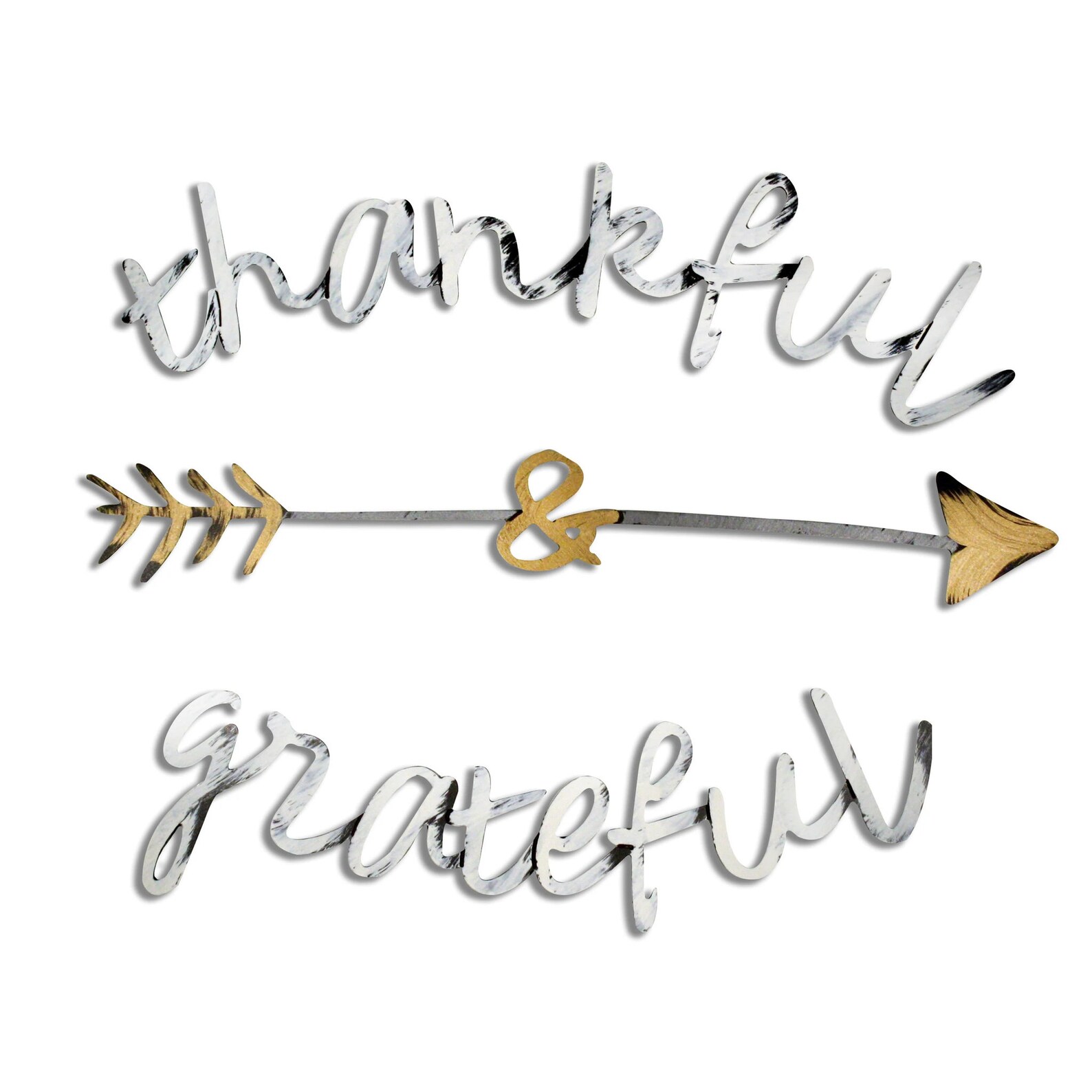 Thankful & Grateful Sign With Arrow Hand Painted PVC Plastic Letters 3D ...