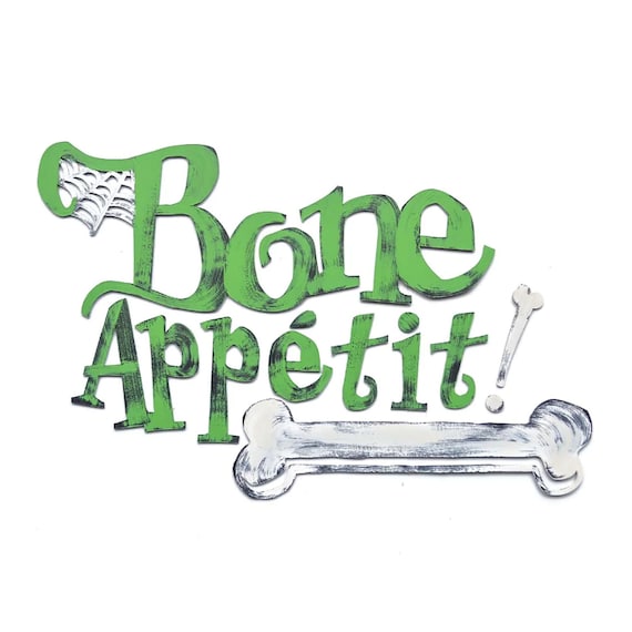 DOG BONE SIGN Bone Appetit Sign Halloween Hanger Cute - Etsy