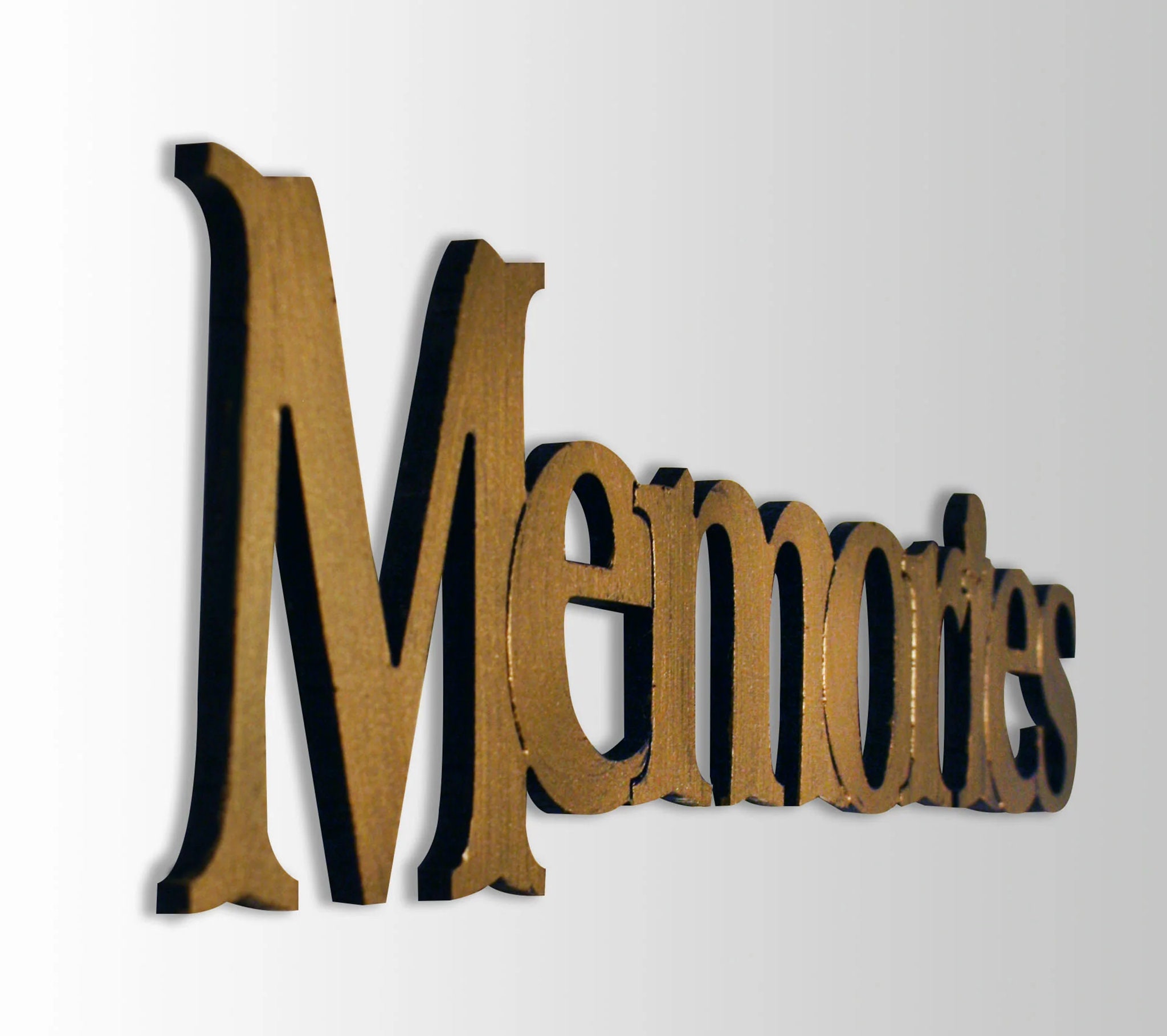 Hand-painted Memories Word Sign Wall Art, 4.25x20 Inches, 3-dimensional ...