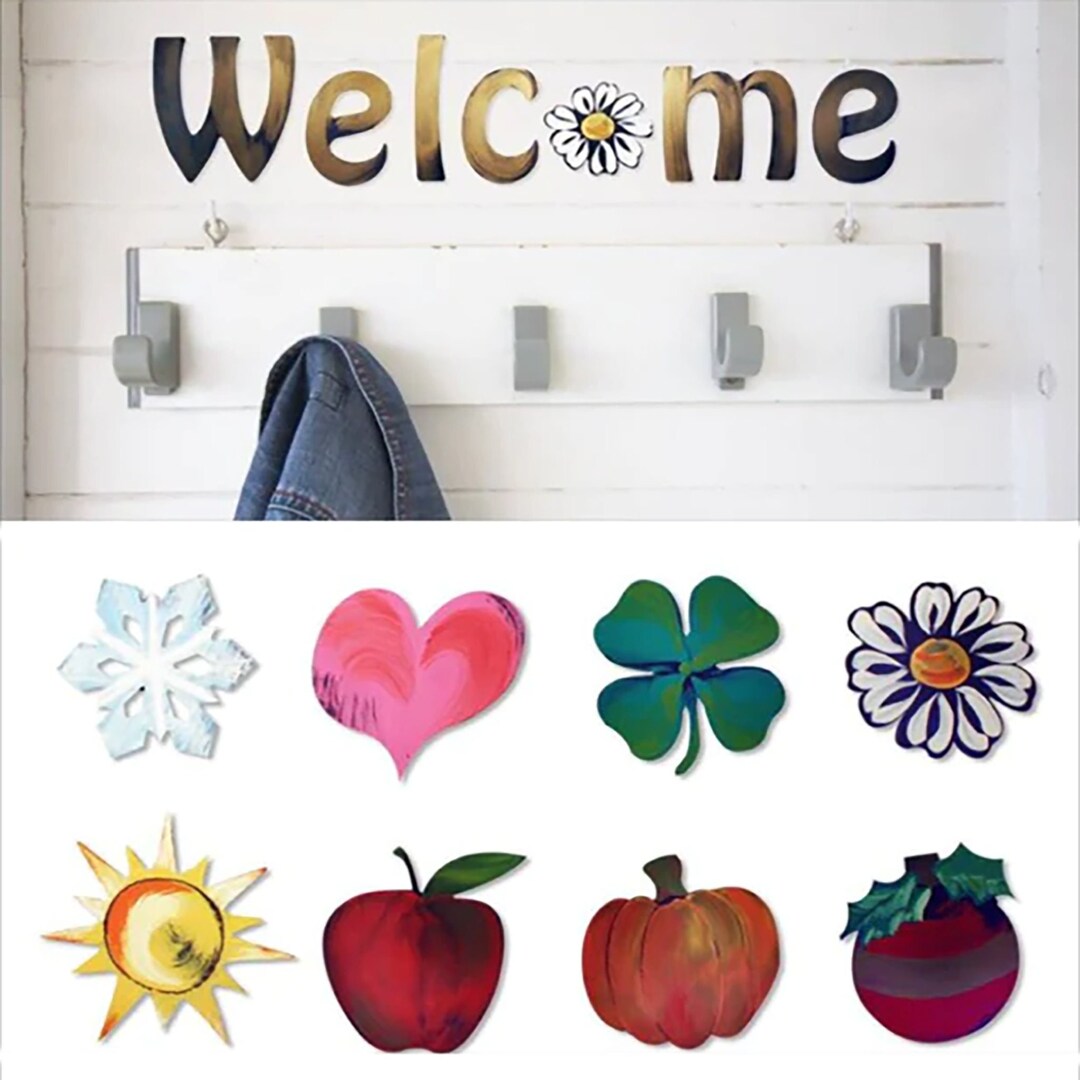 Bronze Welcome Wall Decor Seasonal Icons, Entrance Art Wall Hanging ...