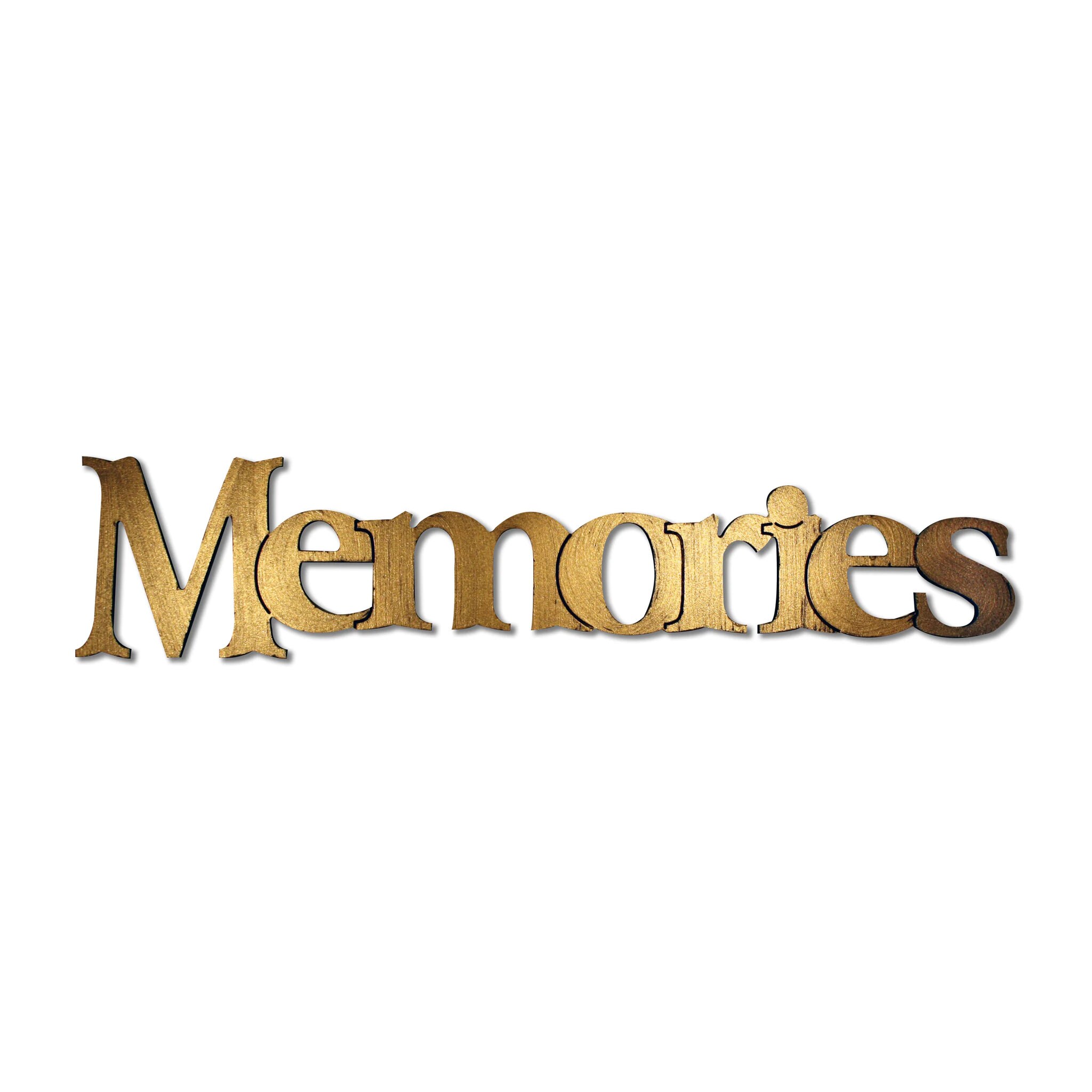 Hand-painted Memories Word Sign Wall Art, 4.25x20 Inches, 3-dimensional ...