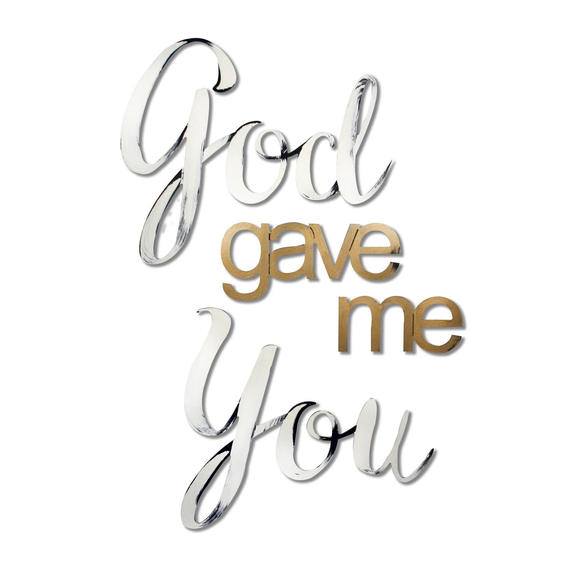 Hand Painted God Gave Me You Wall Quote Sign Hand Painted PVC Plastic ...