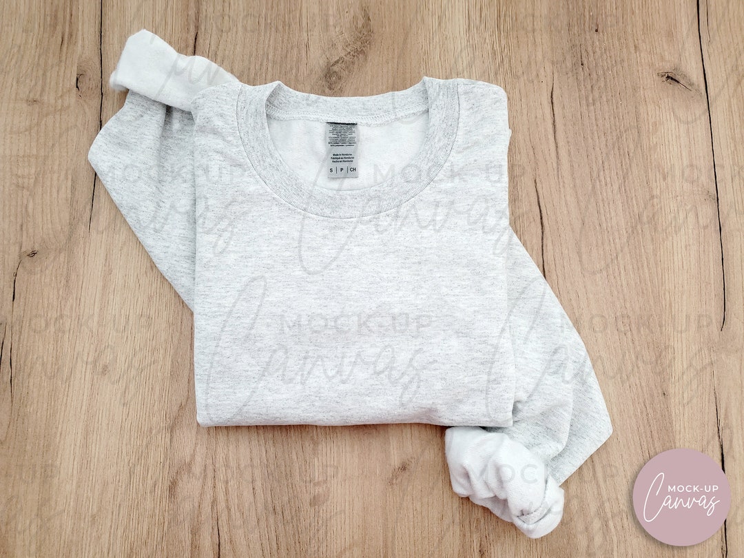 Gildan 18000 Mock up Heather Ash Crewneck Mockup Grey - Etsy
