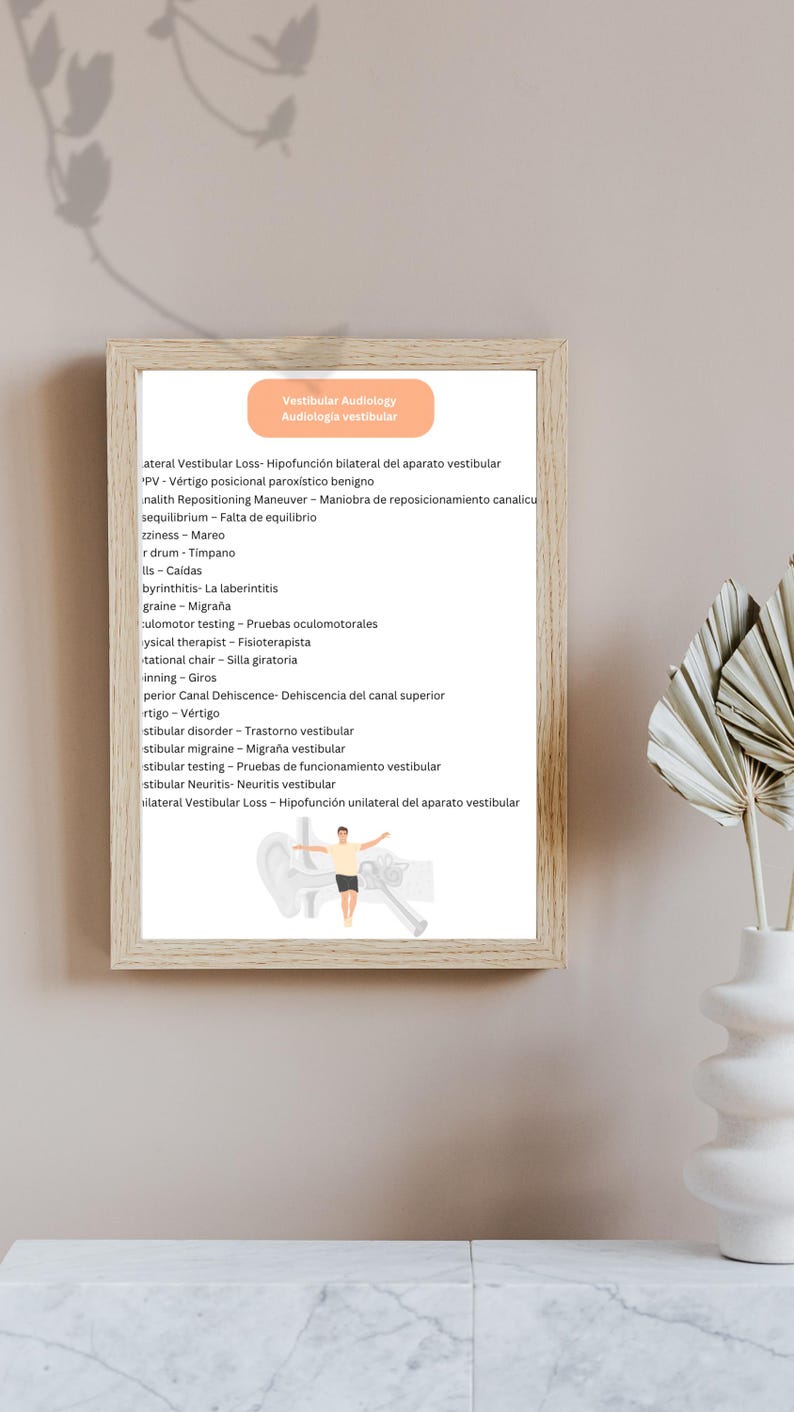 Vestibular Audiology Spanish Term Guide Otolaryngology ENT - Etsy