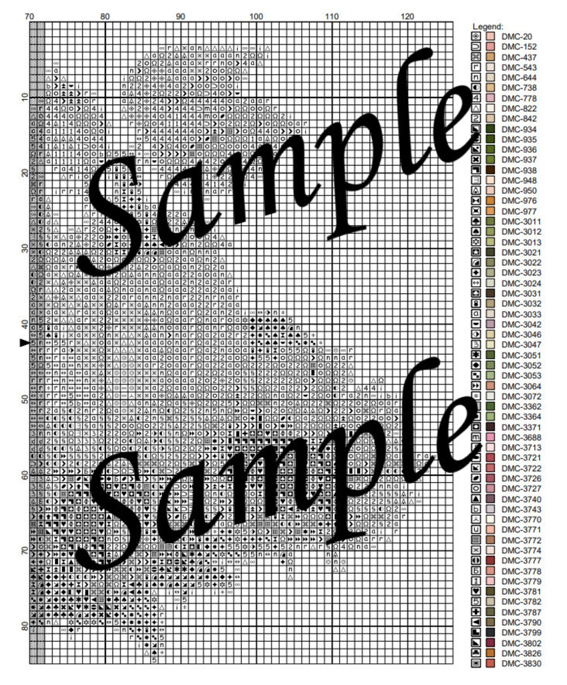 Autumnal Pumpkins Cross Stitch Pattern, Modern Watercolor Painting ...