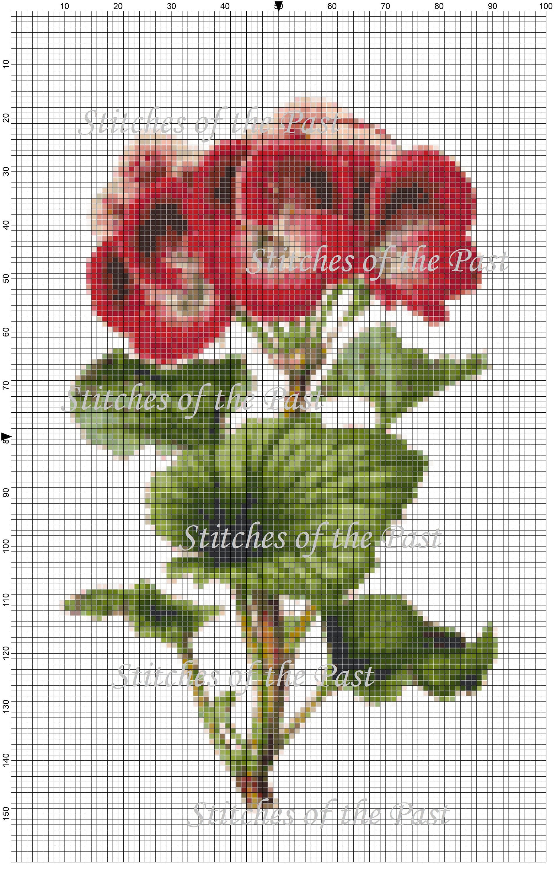 Geranium Cross Stitch Pattern, Vintage Botanical Illustration, Flower ...