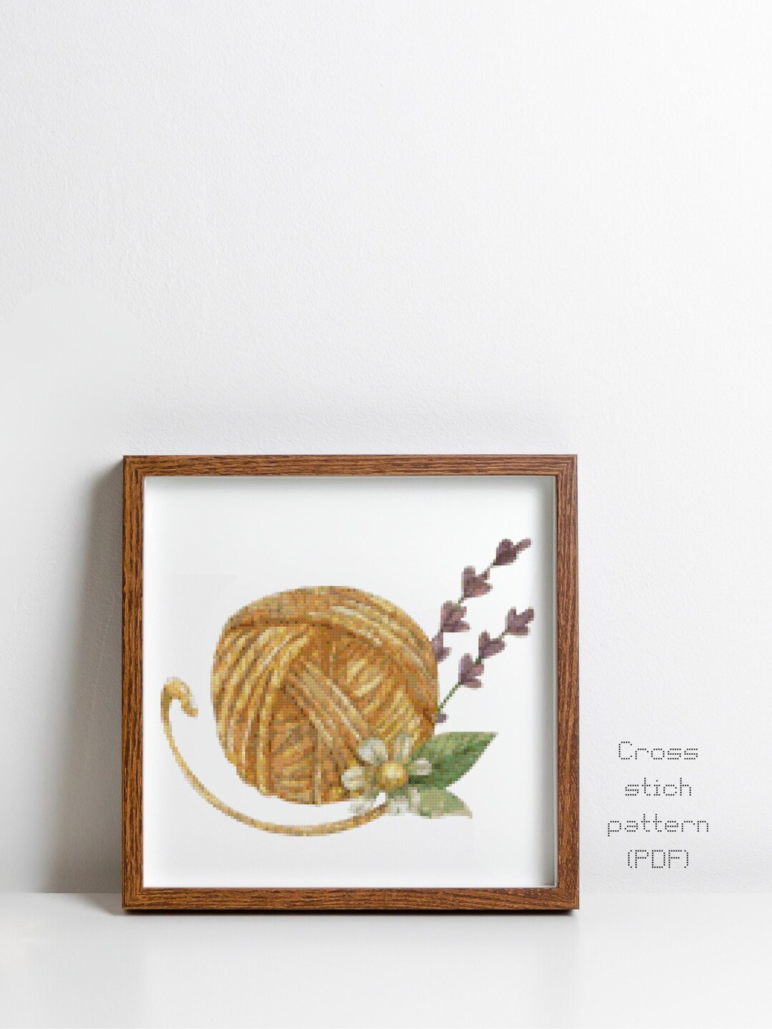 Ball of Yarn Cross Stitch Pattern, Modern Watercolor Painting, Knitting ...