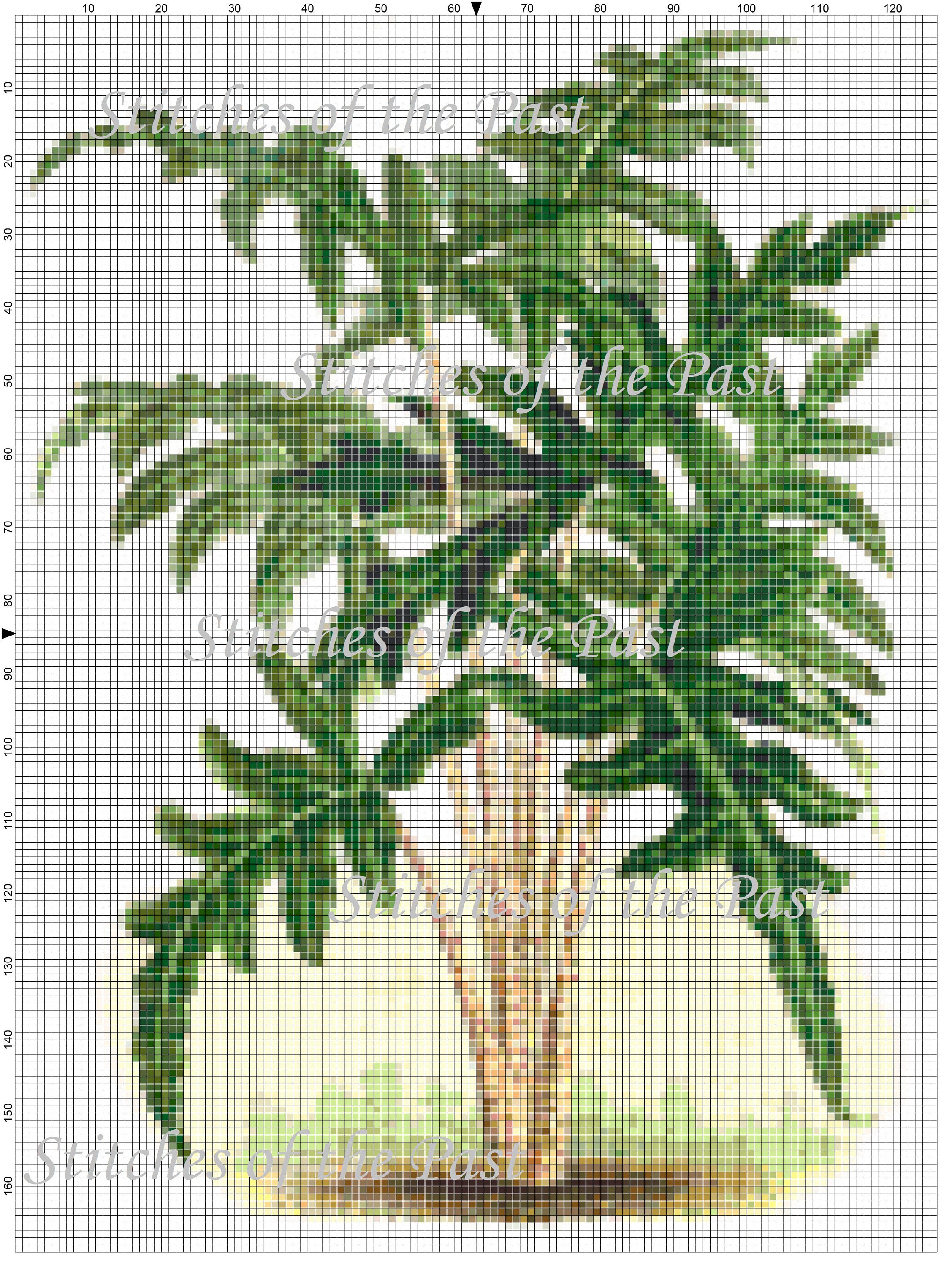 Fern Cross Stitch Pattern, Vintage Botanical Illustration, Foliage ...