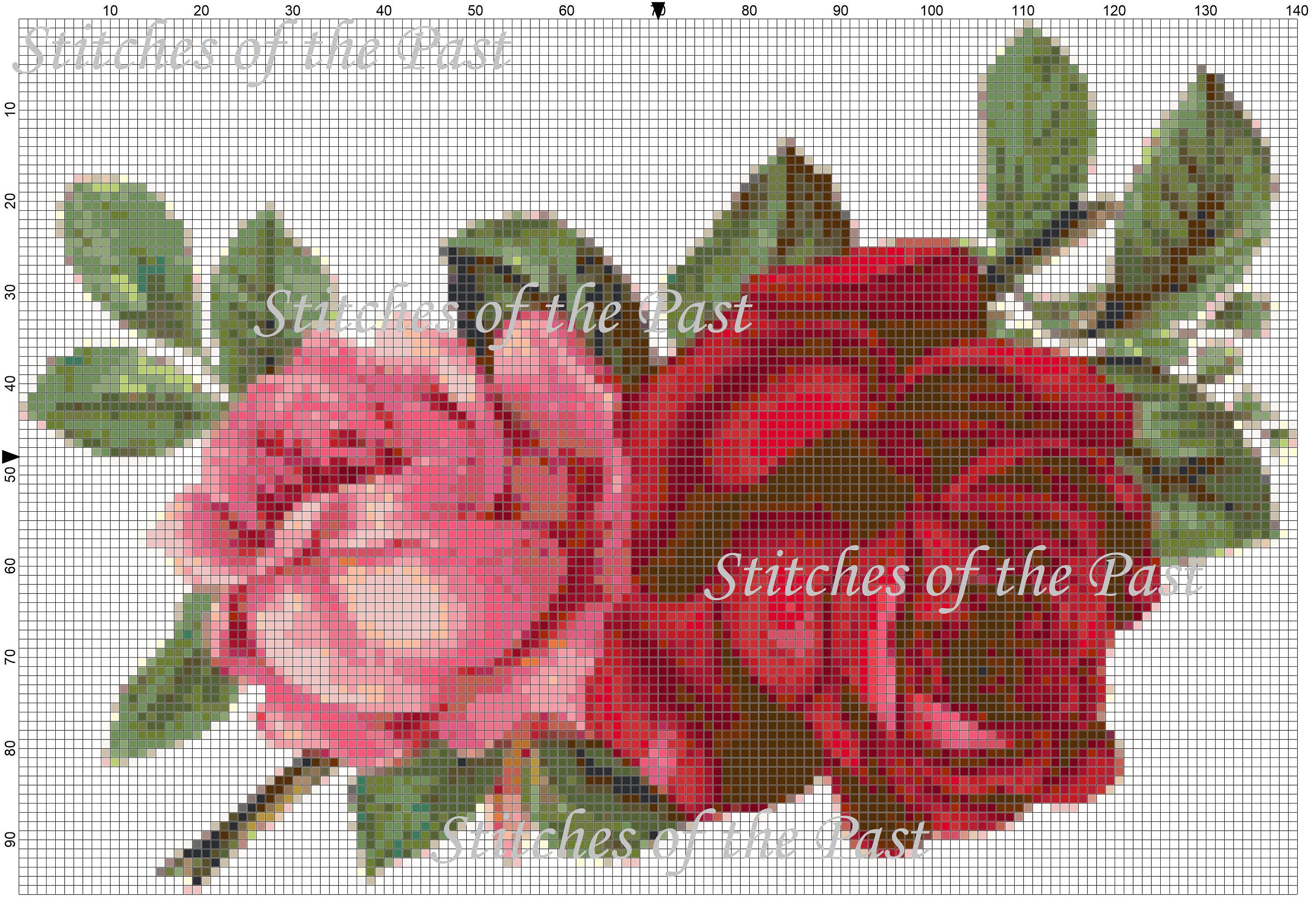 Rose Cross Stitch Pattern Version L - Etsy