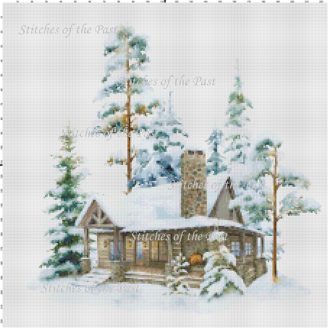 Craftsman Winter Cabin Cross Stitch Pattern - Etsy