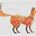 Fox Fall Foliage Cross Stitch Pattern, Abstract, Modern Watercolor ...