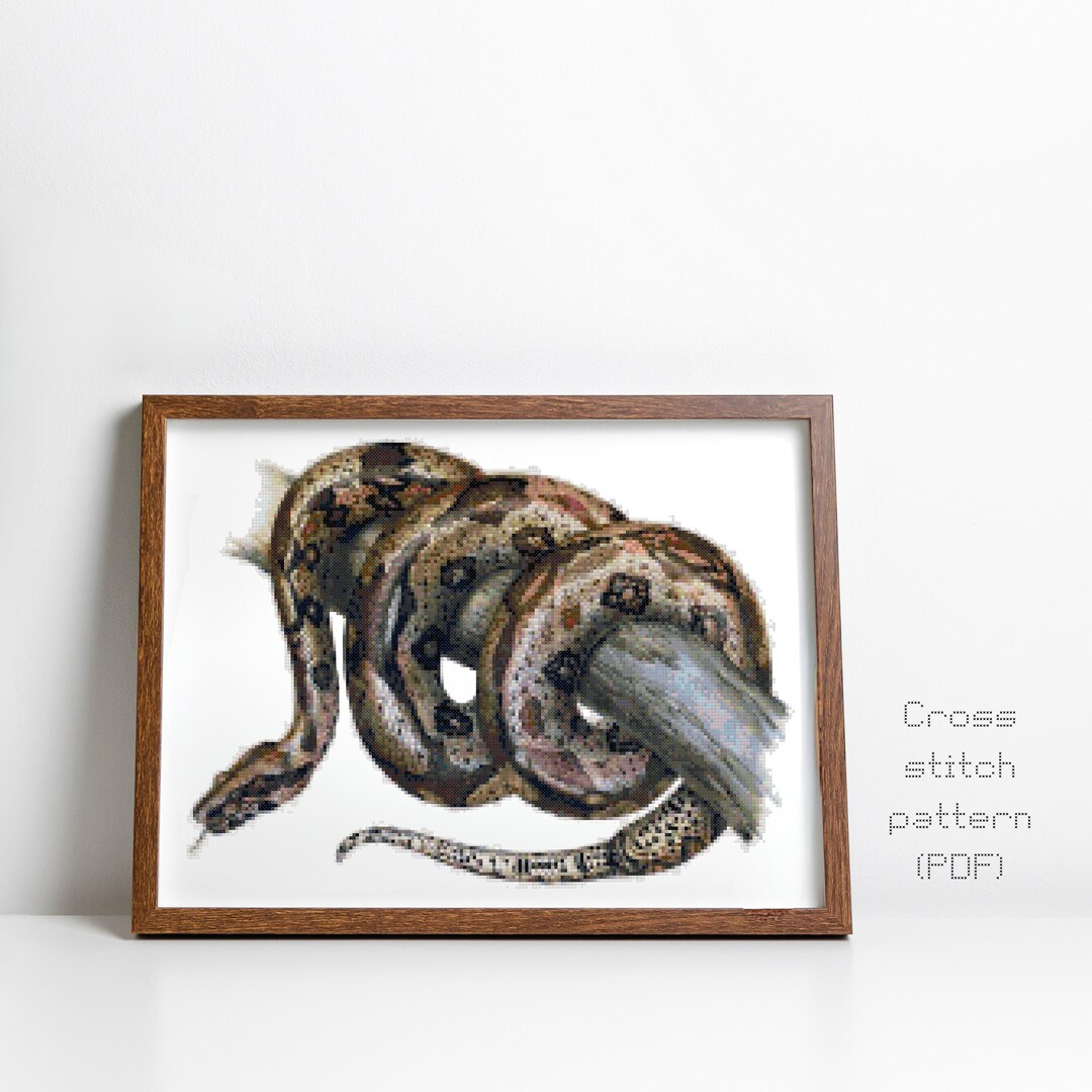 Boa Constrictor Cross Stitch Pattern, Reptile, Snake, Vintage ...