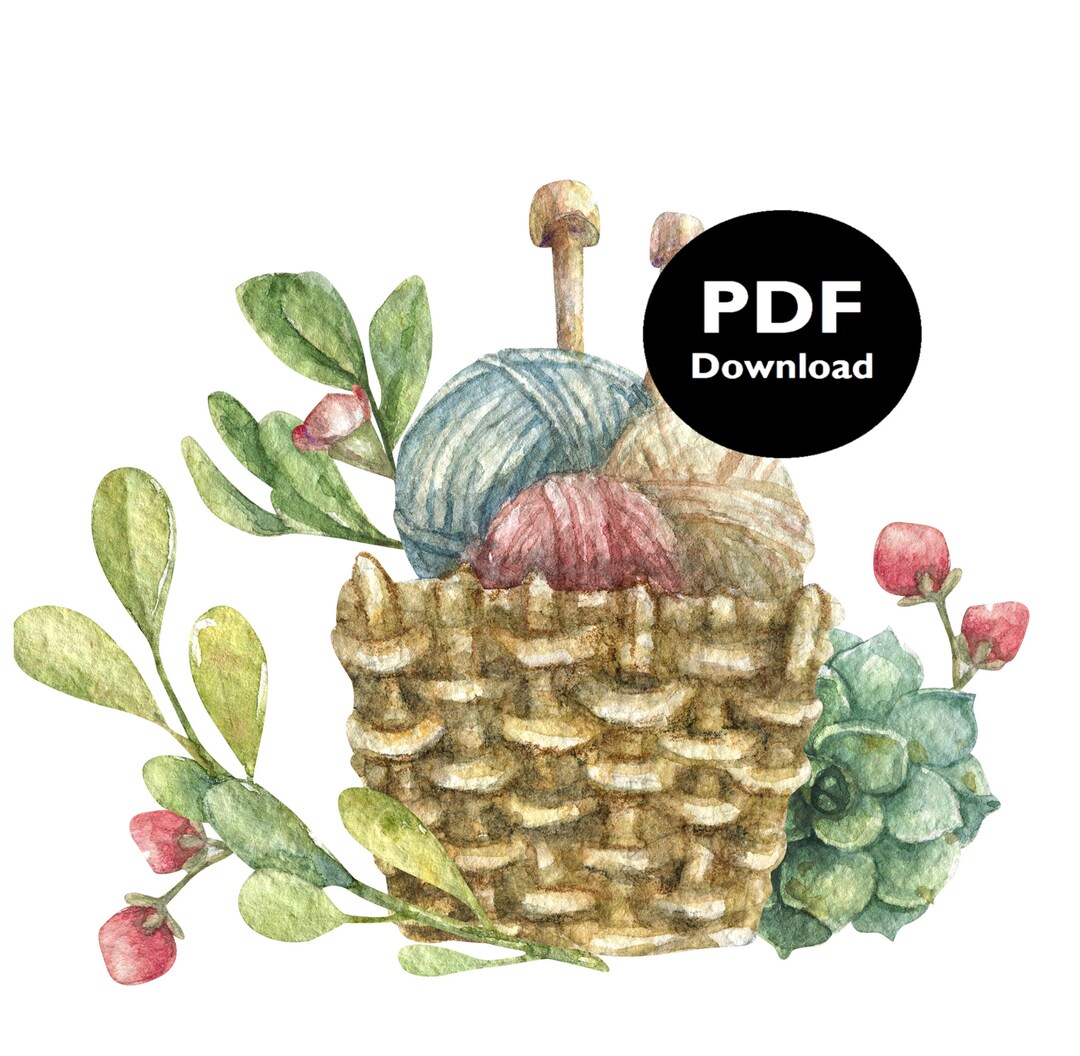 Knitting Basket Cross Stitch Pattern - Etsy