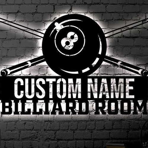 Personalized Billiards LED Metal Art Sign / Light up Pool - Etsy