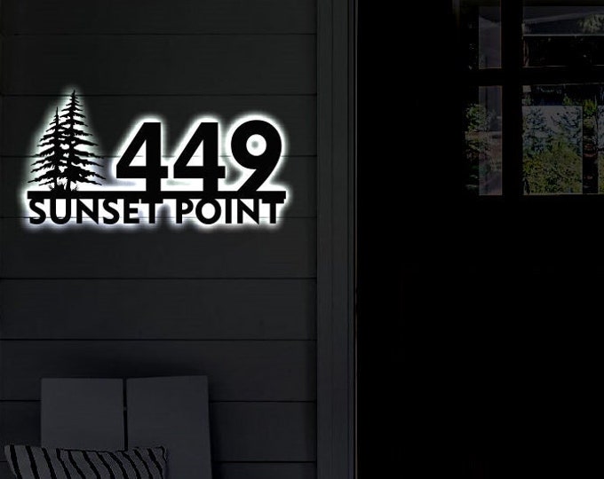 Custom LED Backlit Aluminum Address Plaque - Etsy