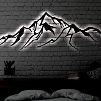 Led Mountain Wall Art, Mountain Night Light, Forest Wall Art, Mountains ...
