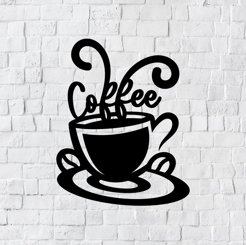 Coffee Cup Metal Art Sign / Light up Coffee Metal Sign / Multi - Etsy