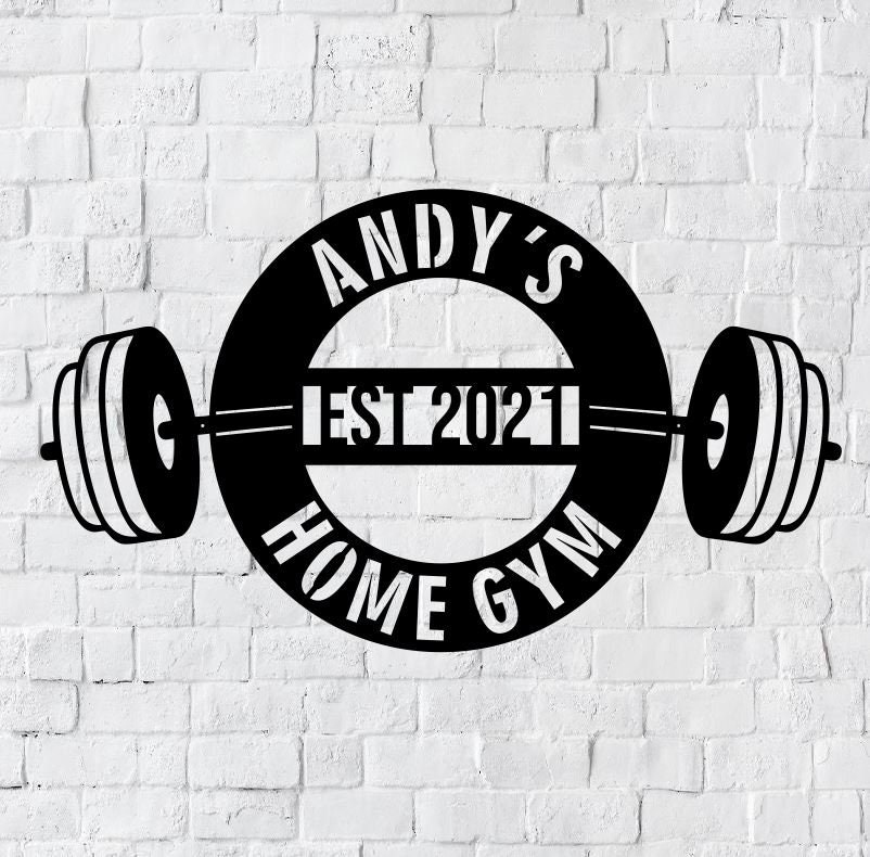 Personalized Home Gym LED Metal Art Sign / Light up Gym Name - Etsy