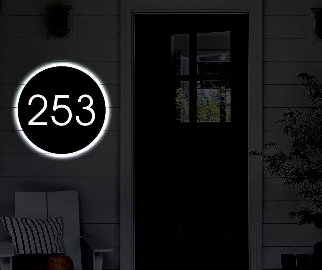 LED Address Metal Art Sign / Light up Address Plaque Sign / Multi Color ...