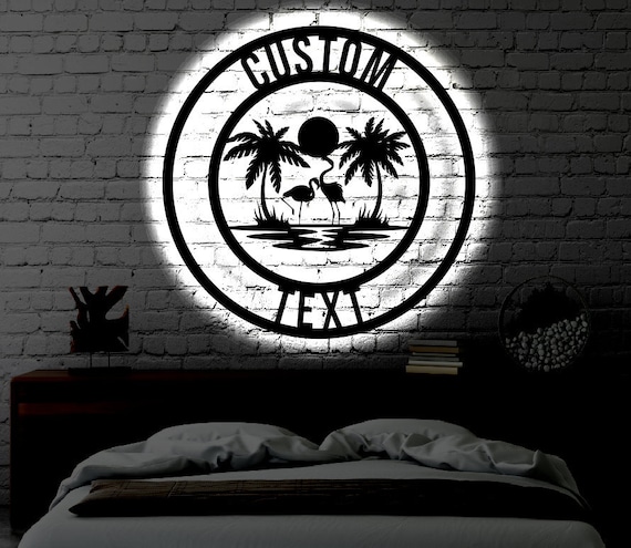 Flamingo Nature LED Metal Art Sign / Light up Flamingo Metal | Etsy