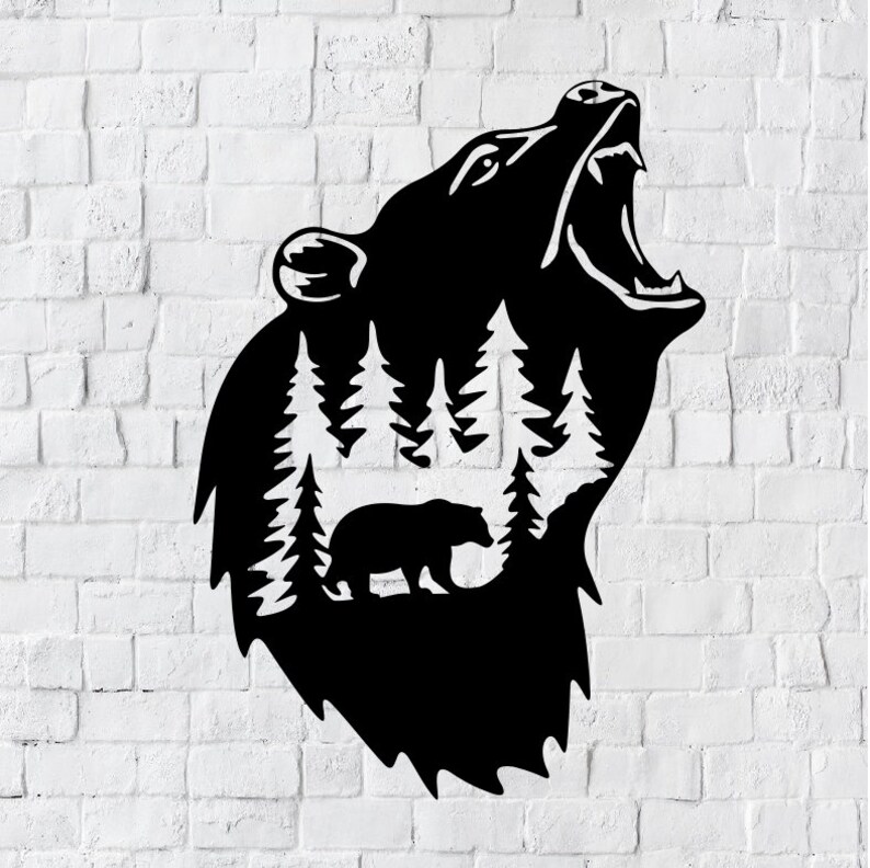 Bear LED Metal Art Sign / Light up Bear Metal Sign / Multi Colors Bear ...