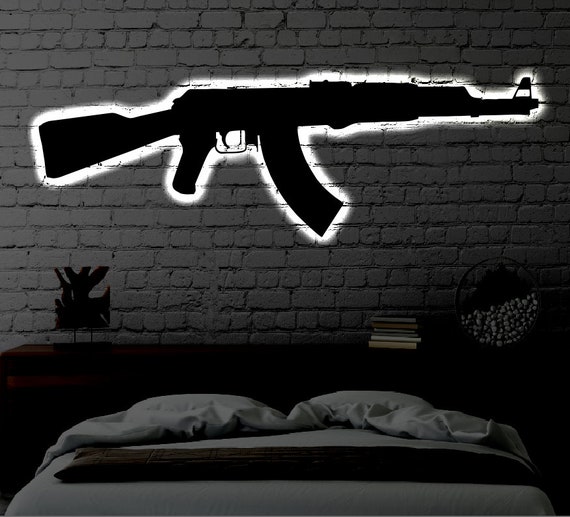 AK-47 Metal LED Gun Sign / Light up AK47 Metal Sign / Multi | Etsy