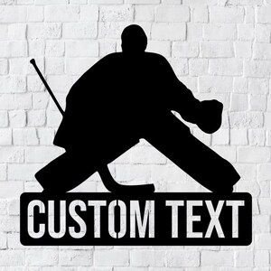 Personalized Hockey LED Metal Art Sign / Light up Hockey Goalie Name ...