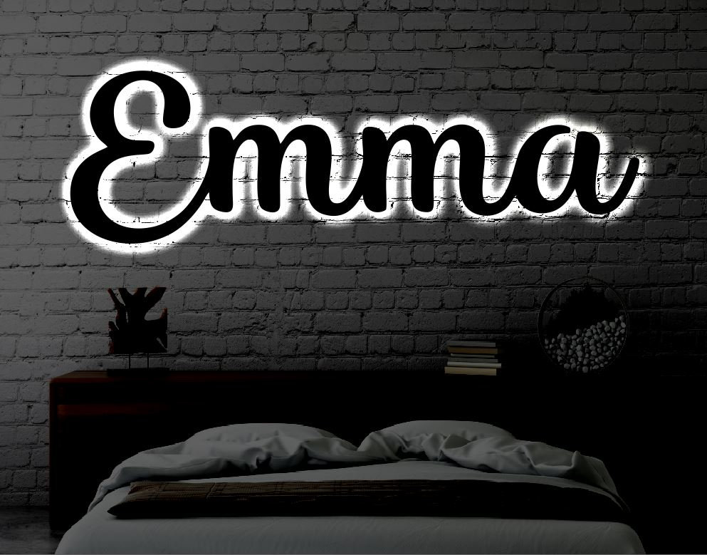 Personalized Name LED Metal Art Sign / Light up Nursery Name - Etsy
