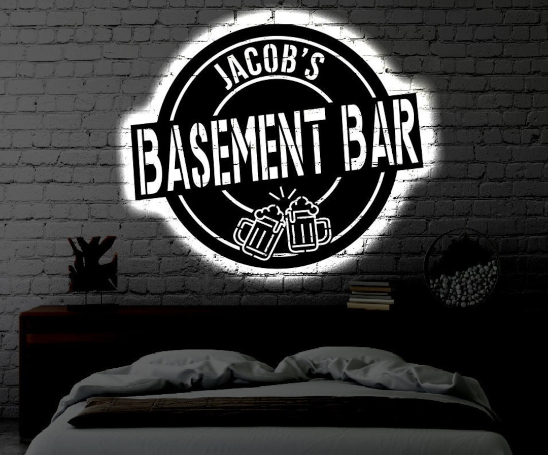 Personalized Bar LED Metal Art Sign / Light up Bar Metal Sign / Multi ...