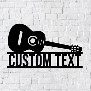 Personalized Guitar LED Metal Art Sign / Light up Acoustic Guitar Name ...