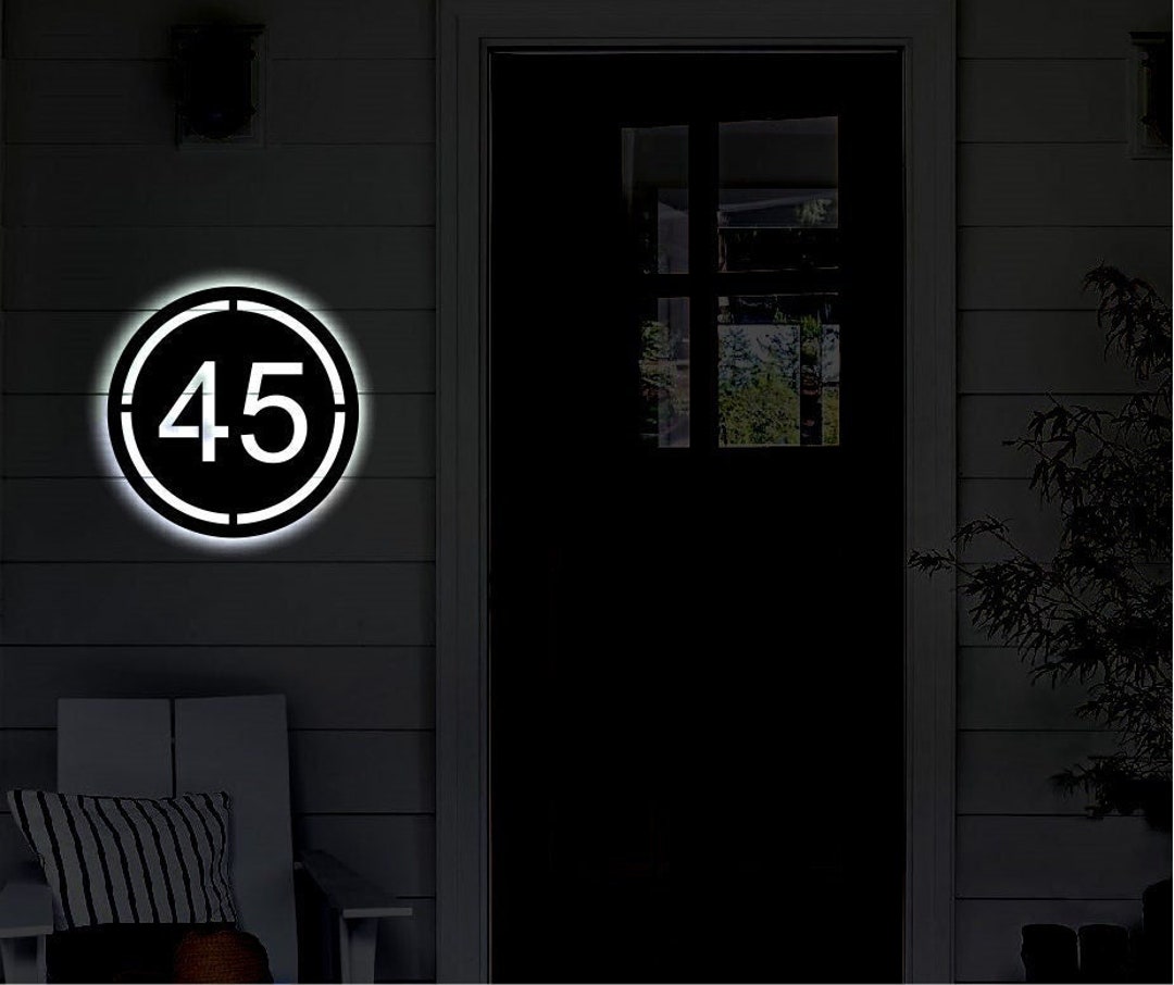 LED Address Metal Art Sign / Light up Address Plaque Sign / Multi Color ...