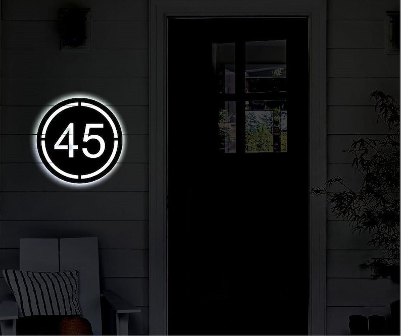 LED Address Metal Art Sign / Light up Address Plaque Sign / - Etsy