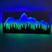 LED Mountain Metal Wall Art / Neon Mountain and Tress Metal Art / Light ...