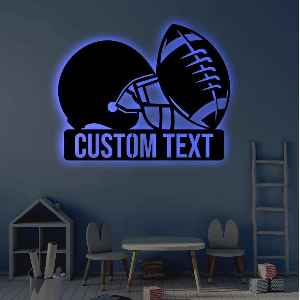 Personalized Football LED Metal Art Sign / Light up Football - Etsy