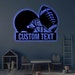 Personalized Football LED Metal Art Sign / Light up Football Name Metal ...