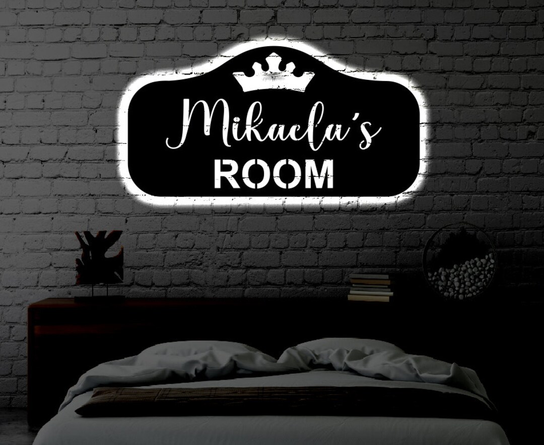 Personalized LED Princess Metal Sign | Light up Girls Room Wall Art ...