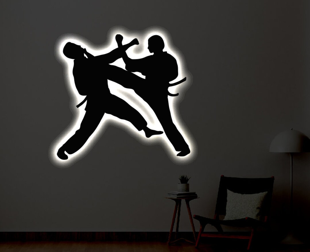 Personalized LED Karate Metal Sign | Light up Karate Wall Art | Wall ...