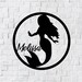 Personalized LED Mermaid Metal Sign | Light up Girls Room Wall Art ...