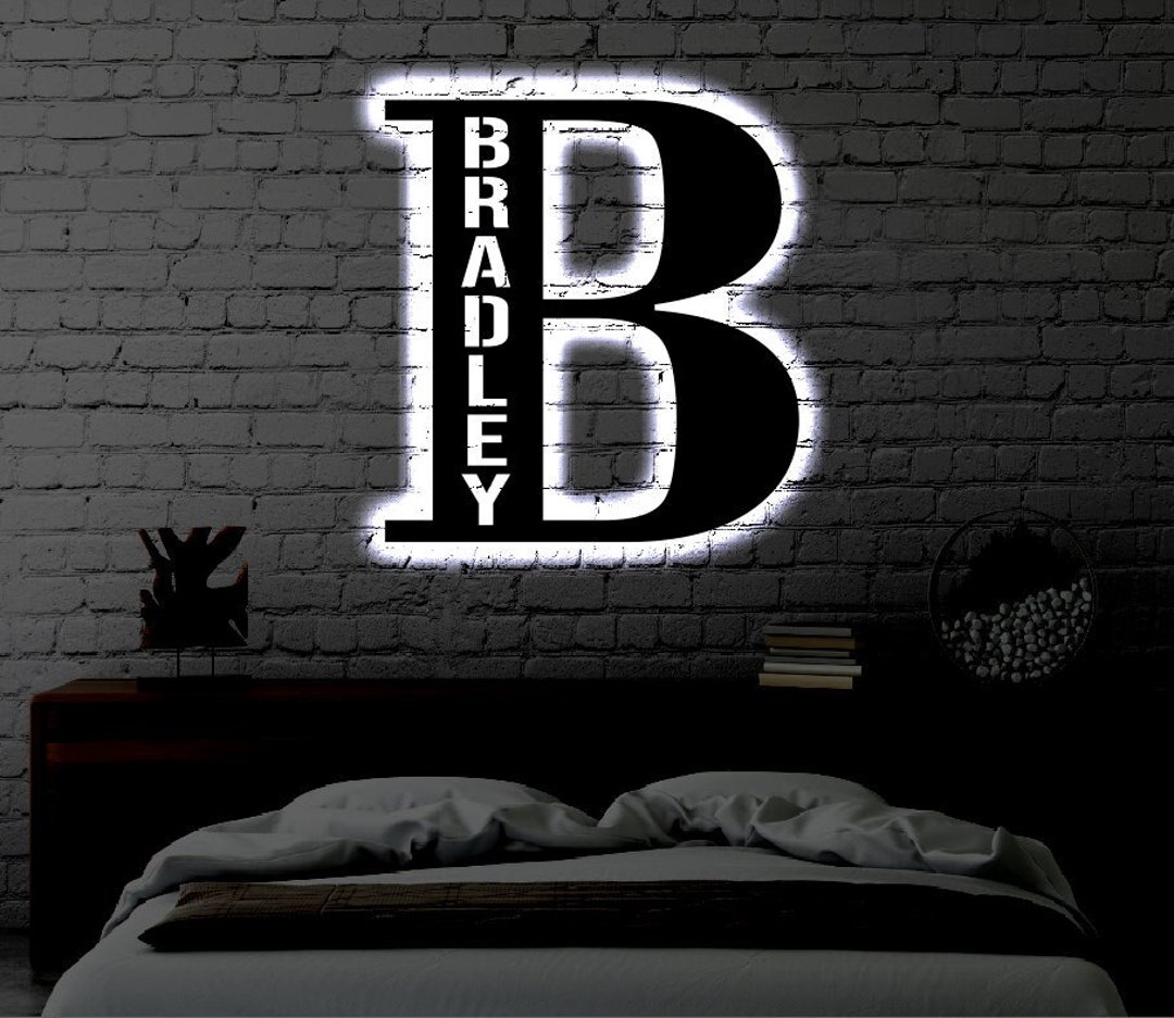 Personalized LED Nightlight Name Metal Sign | Night Light Kids Wall Art ...