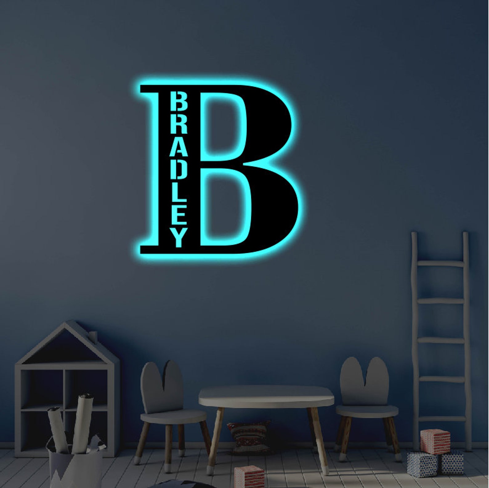 Personalized LED Nightlight Name Metal Sign Night Light Kids - Etsy