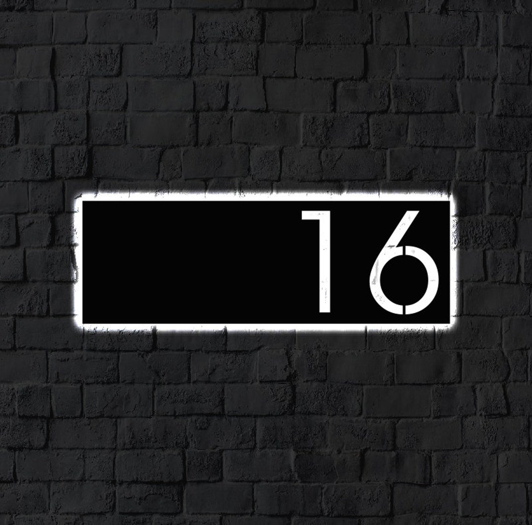 LED Address Metal Art Sign / Light up Address Plaque Sign / Multi Color ...