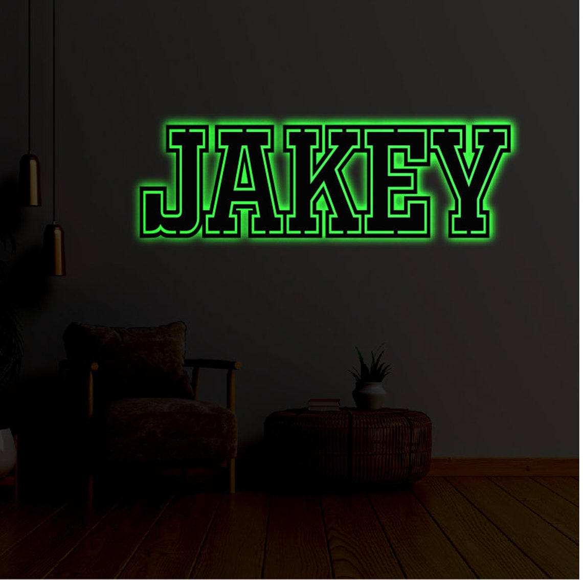 Personalized Name LED Metal Art Sign / Light up Nursery Name Metal Sign ...