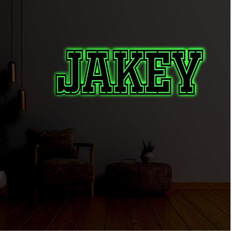 Personalized Name LED Metal Art Sign / Light up Nursery Name Metal Sign ...