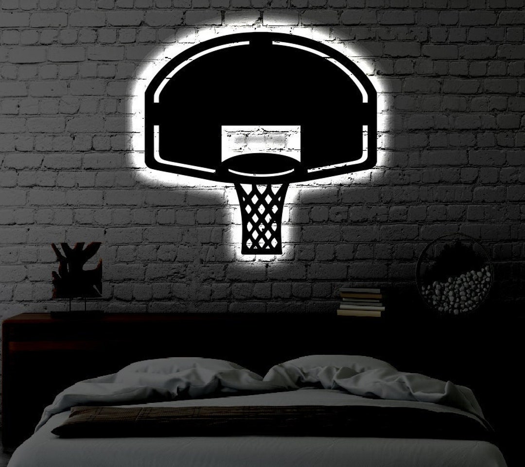 Basketball LED Metal Art Sign / Light up Basket Ball Name Metal Sign ...