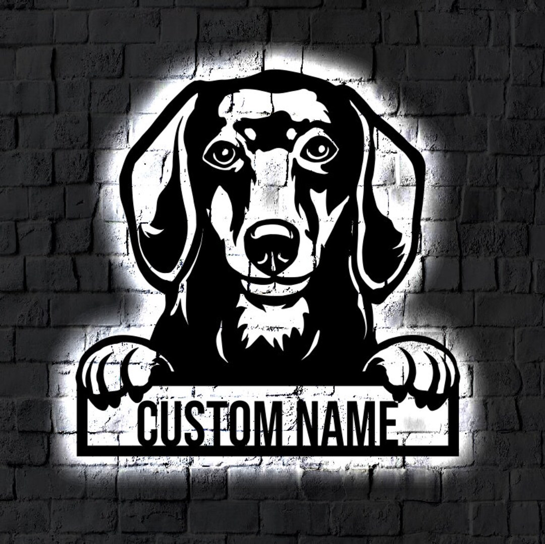 Custom LED Metal Dachshund Dog Sign / Personalized Light up Dachshund ...