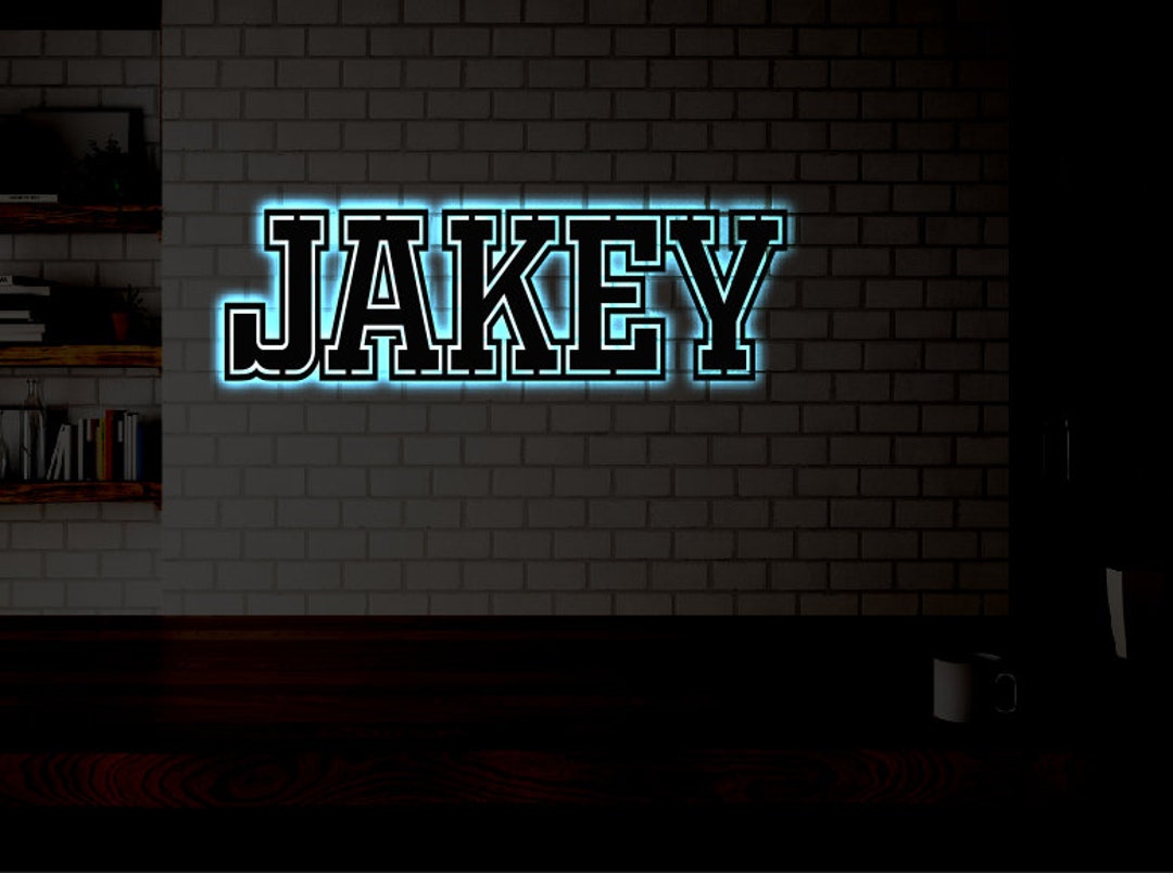 Personalized Name LED Metal Art Sign / Light up Nursery Name Metal Sign ...