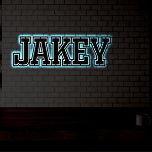 Personalized Name LED Metal Art Sign / Light up Nursery Name Metal Sign ...