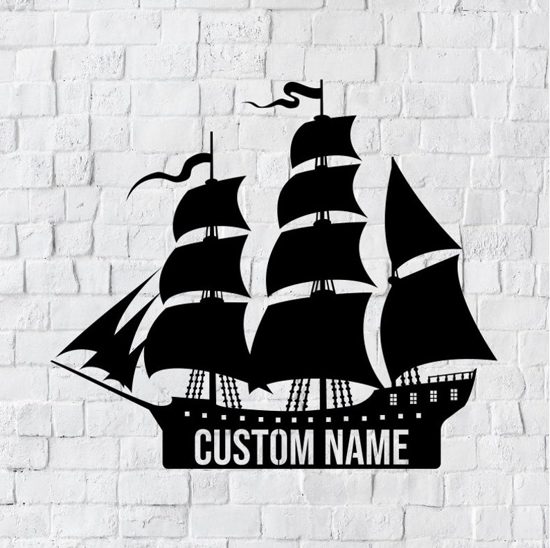 Personalized LED Pirate Ship Metal Sign Light up Pirateship - Etsy