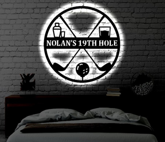 Personalized Golf LED Metal Art Sign / Light up Golf Name | Etsy